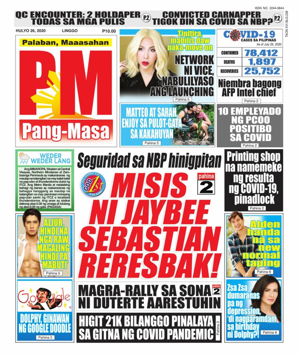 Get digital access to Pang Masa - July 26, 2020 issue | Magzter.com