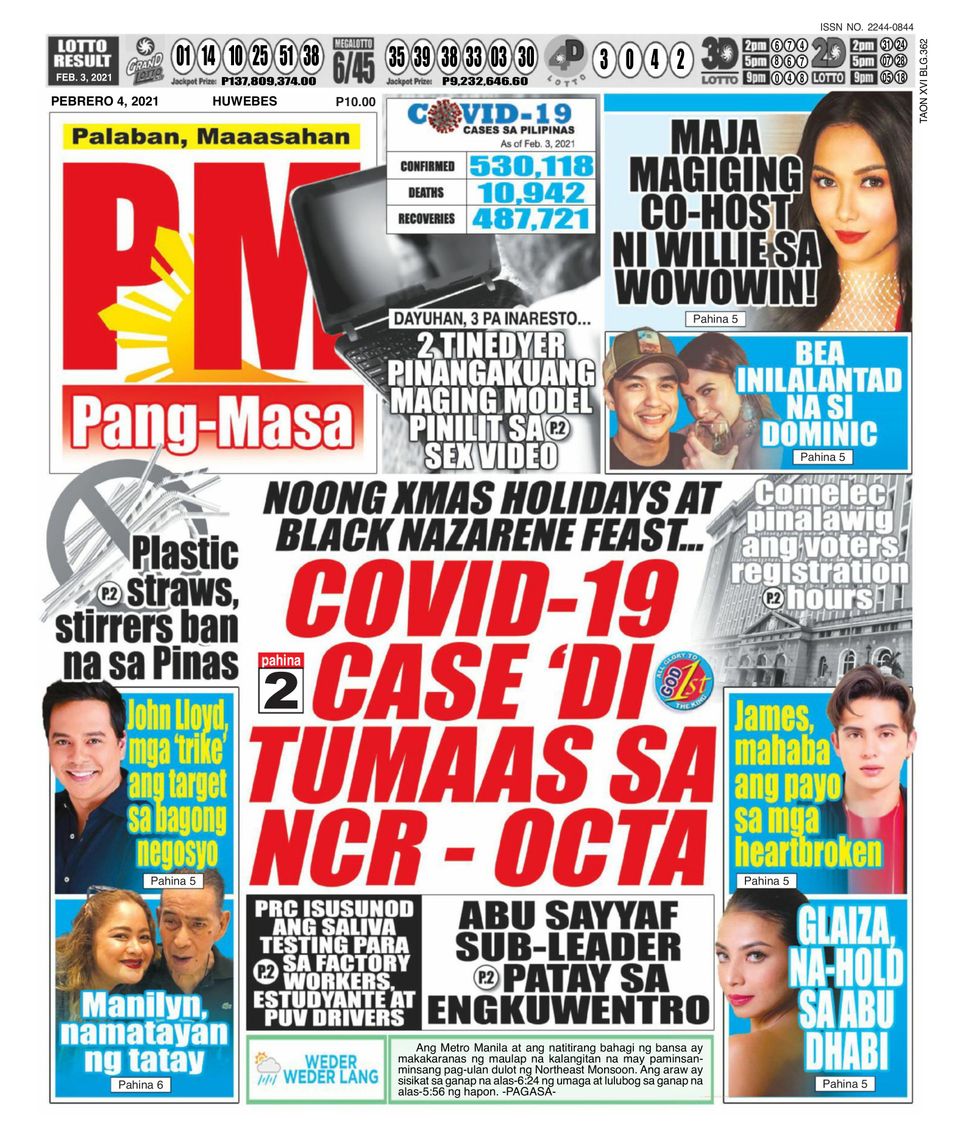 Get digital access to Pang Masa - February 04, 2021 issue | Magzter.com
