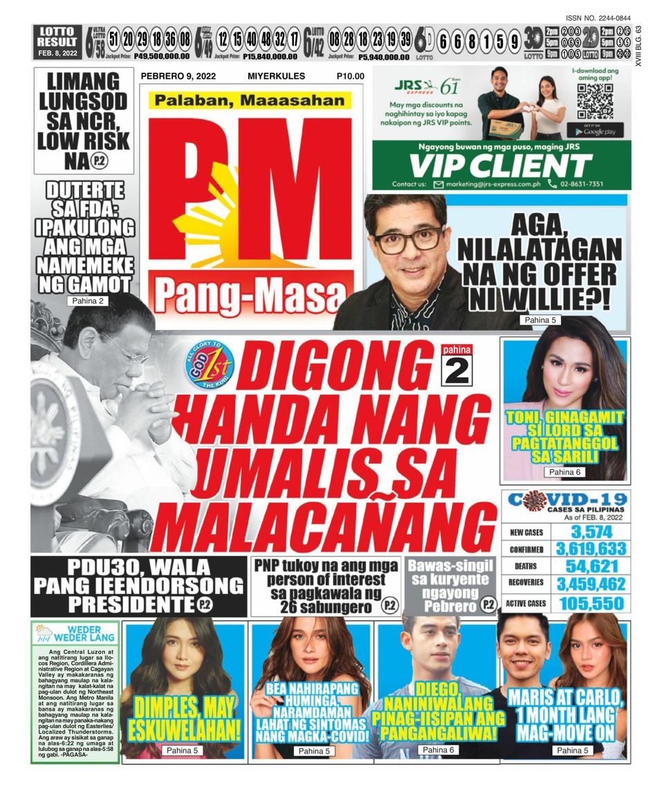 Pang Masa-February 09, 2022 Newspaper - Get your Digital Subscription