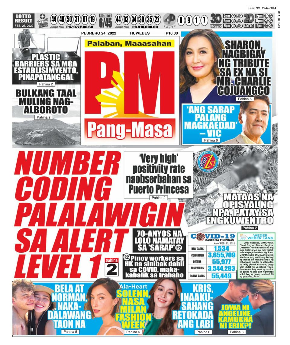 Pang Masa-February 24, 2022 Newspaper - Get your Digital Subscription