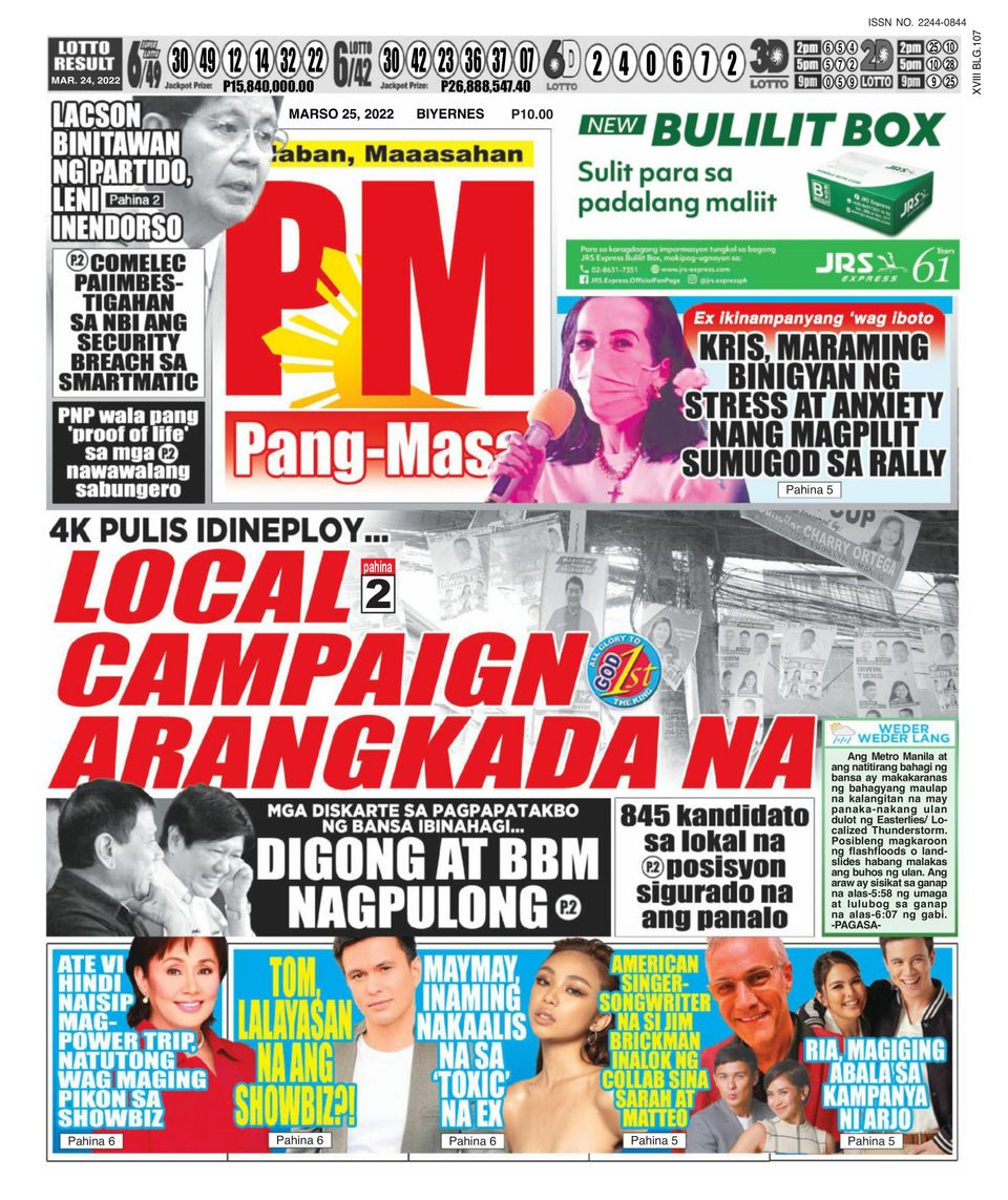 Get digital access to Pang Masa - March 25, 2022 issue | Magzter.com