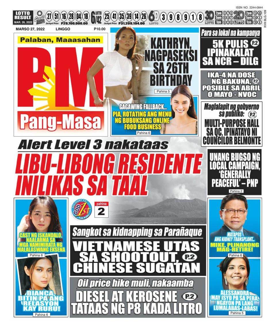Get digital access to Pang Masa - March 27, 2022 issue | Magzter.com