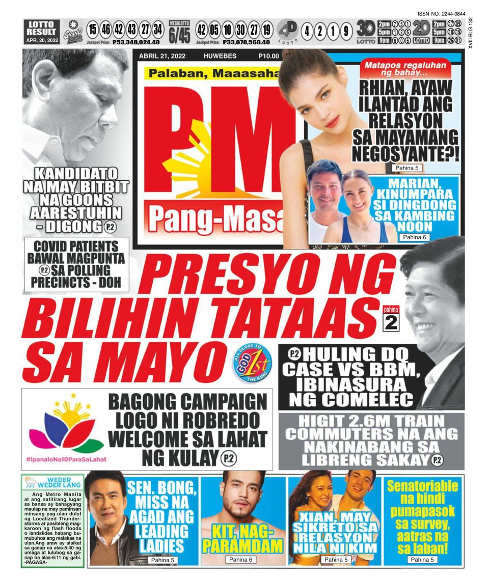 Get digital access to Pang Masa - April 21, 2022 issue | Magzter.com