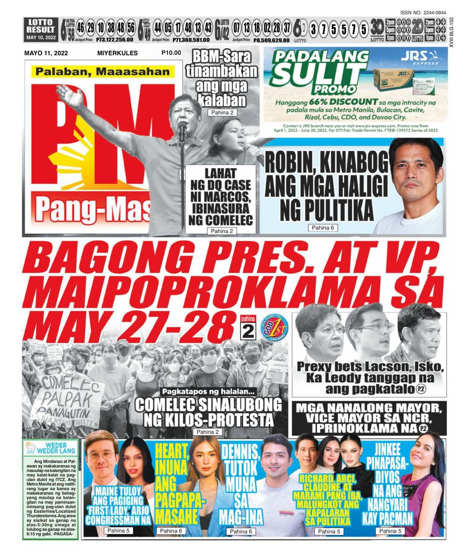 The Philippine Star-May 11, 2022 Newspaper - Get your Digital Subscription