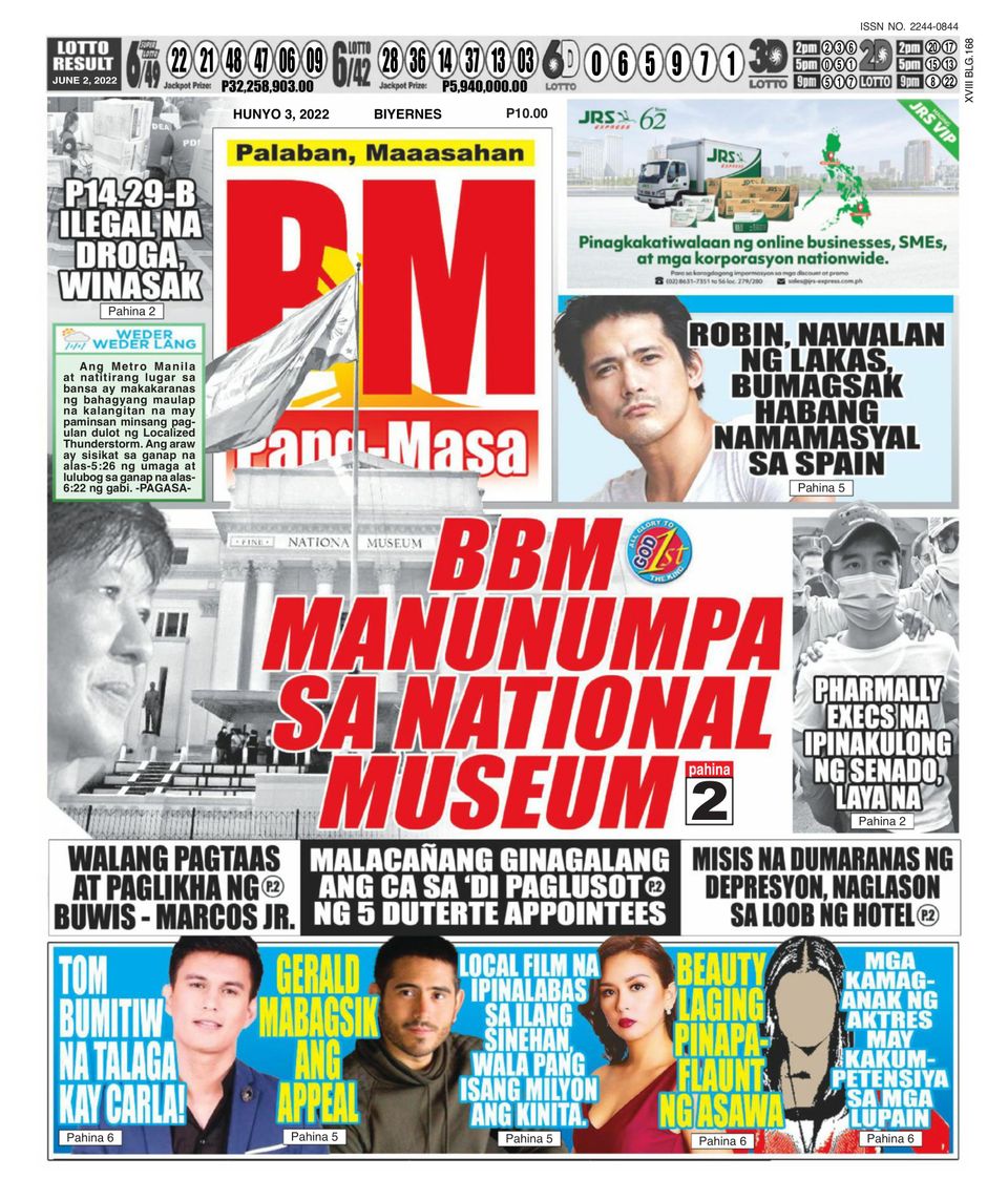 Pang Masa-June 03, 2022 Newspaper - Get your Digital Subscription
