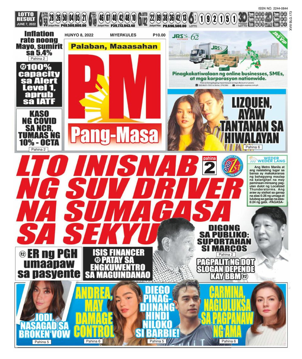Pang Masa-June 08, 2022 Newspaper - Get your Digital Subscription