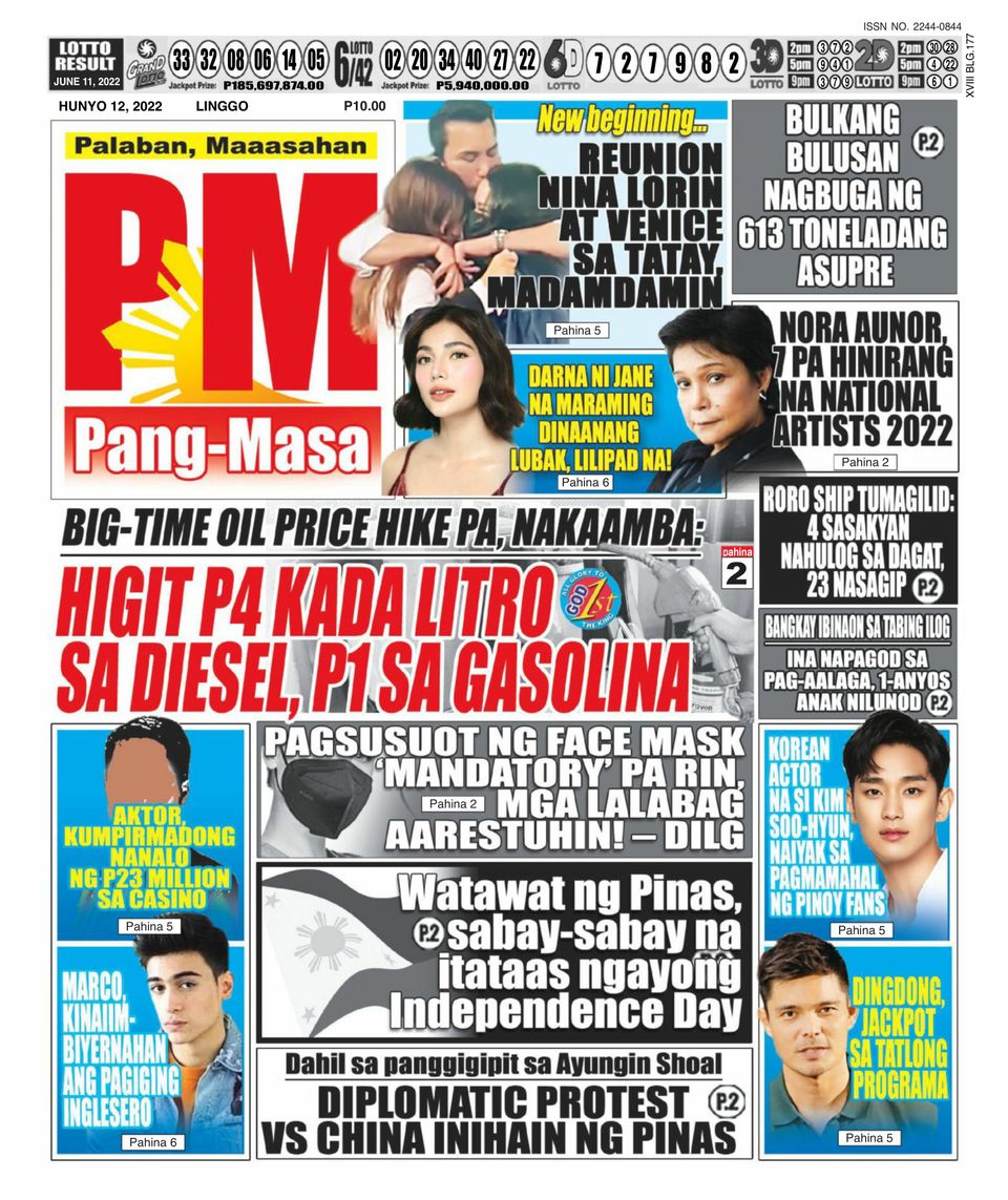 Pang Masa-June 12, 2022 Newspaper - Get your Digital Subscription