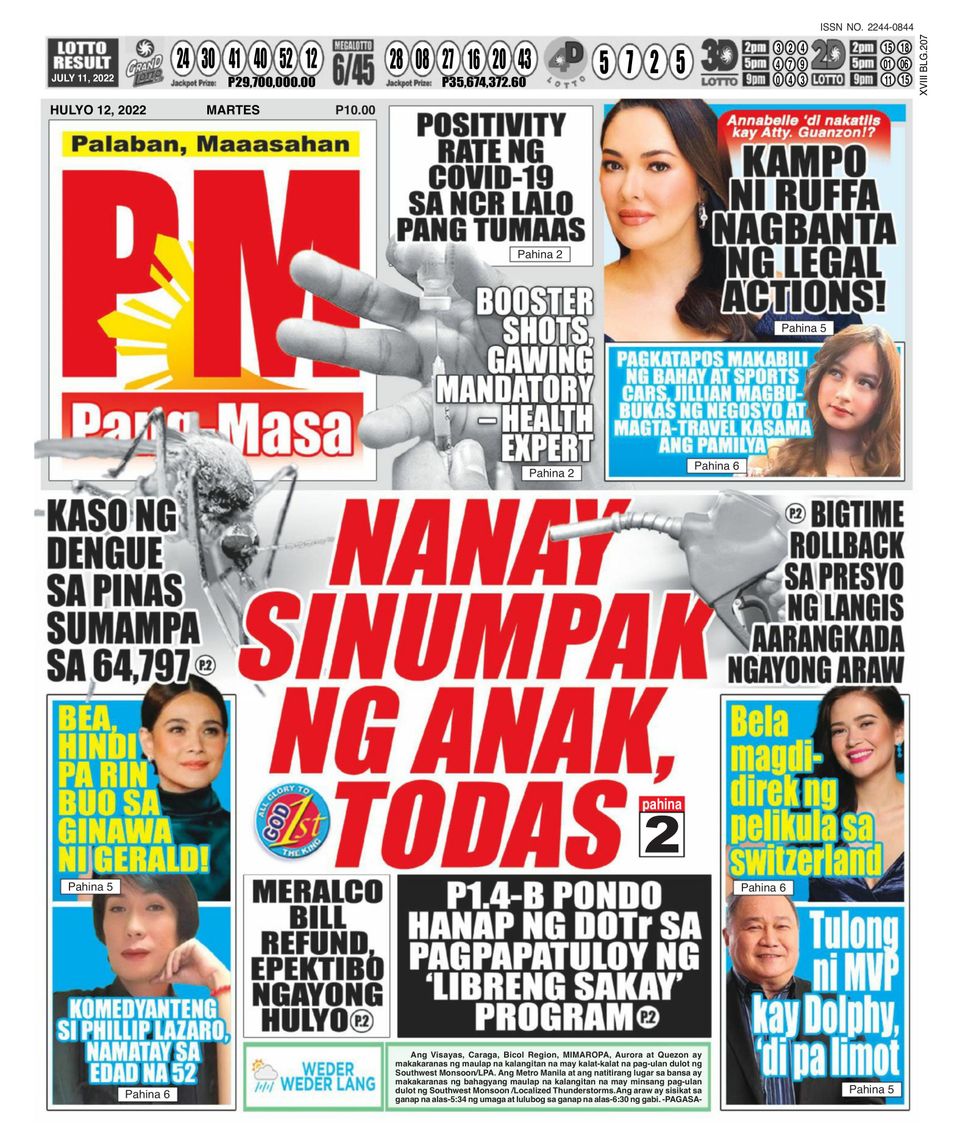 Pang Masa-July 12, 2022 Newspaper - Get your Digital Subscription