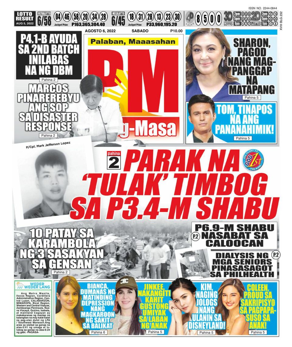 Pang Masa-August 06, 2022 Newspaper - Get your Digital Subscription