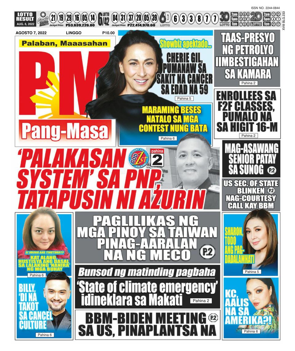 Pang Masa-August 07, 2022 Newspaper - Get your Digital Subscription