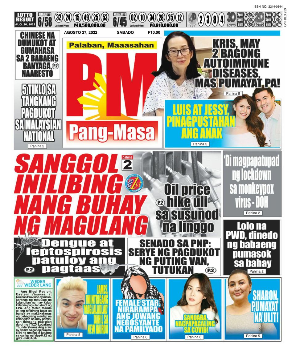 Get digital access to Pang Masa - August 27, 2022 issue | Magzter.com