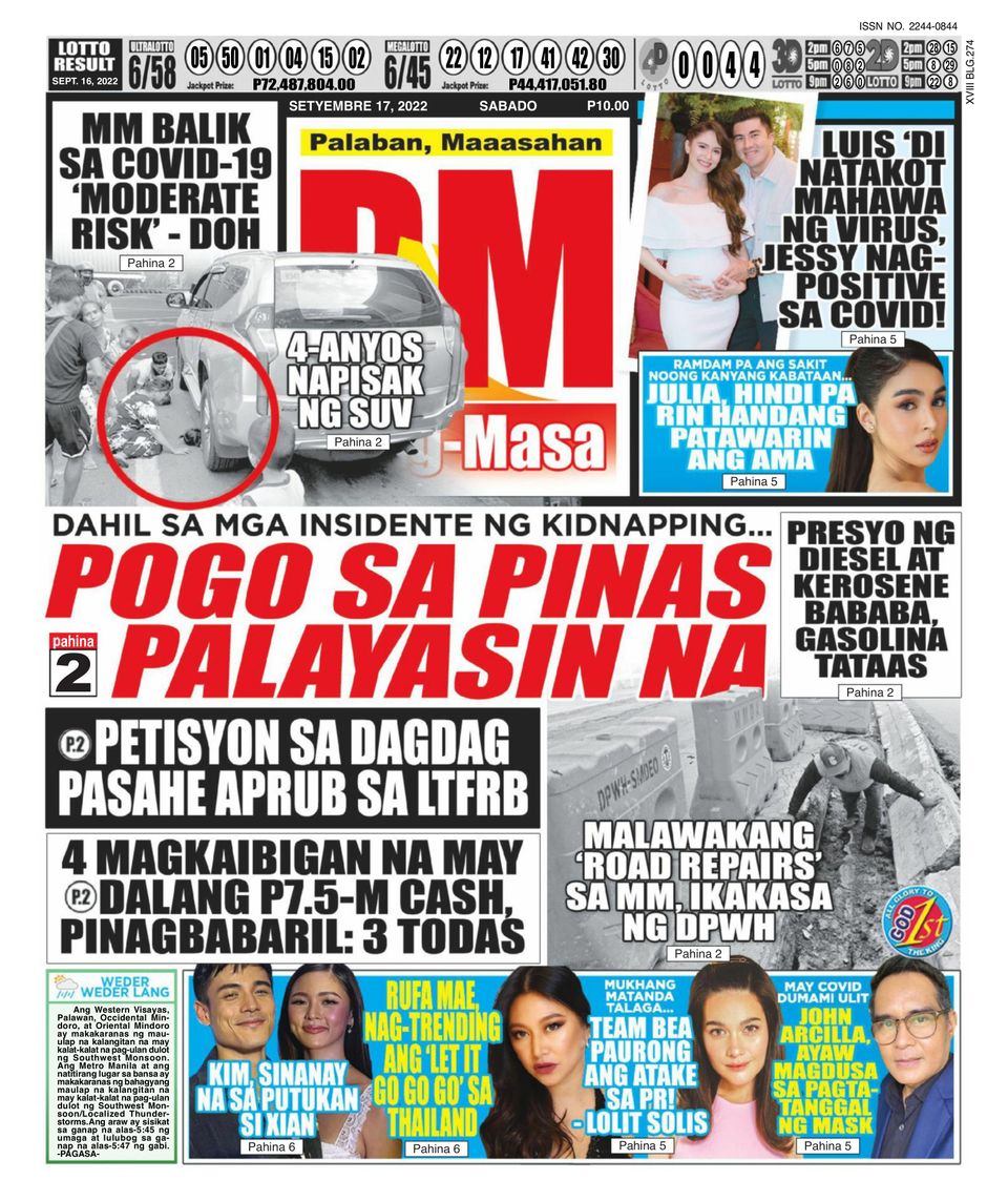 Get digital access to Pang Masa - September 17, 2022 issue | Magzter.com
