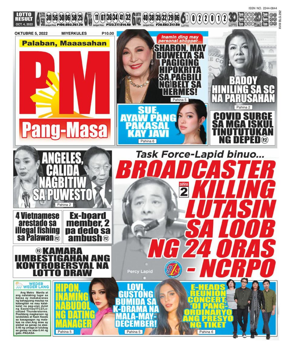 Get digital access to Pang Masa - October 05, 2022 issue | Magzter.com