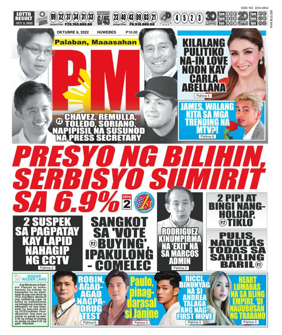 Pang Masa-October 06, 2022 Newspaper - Get your Digital Subscription