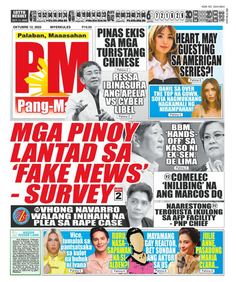 Pang Masa-October 12, 2022 Newspaper - Get your Digital Subscription