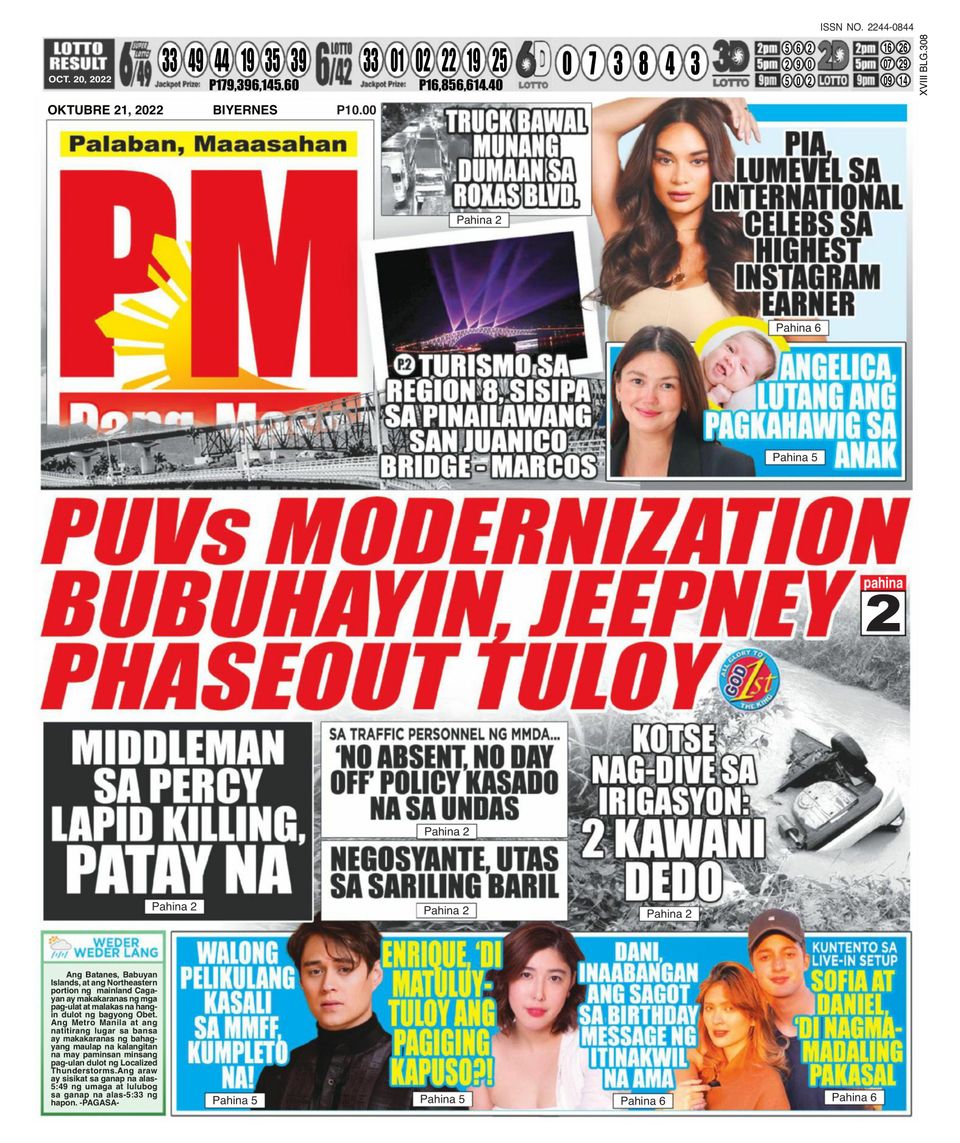 Pang Masa-October 21, 2022 Newspaper - Get your Digital Subscription
