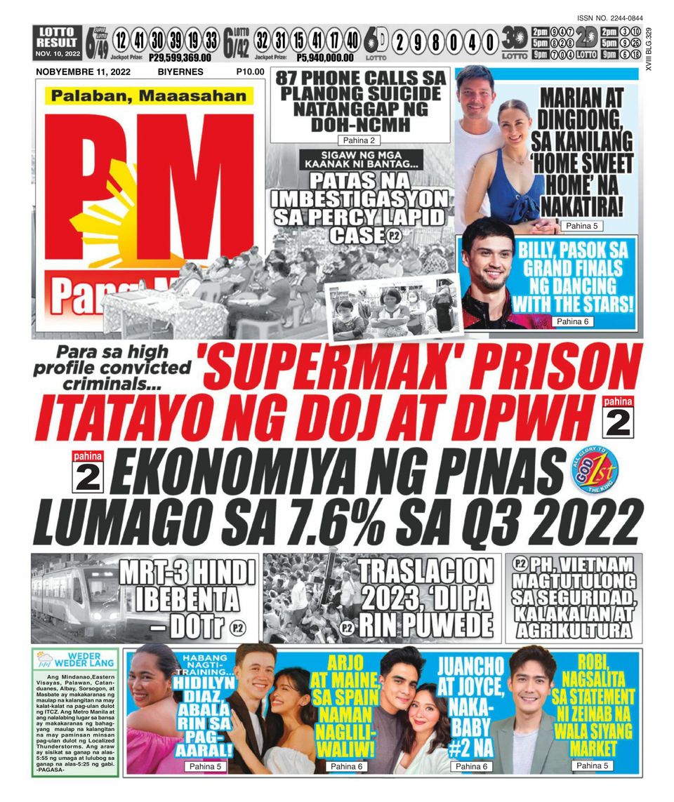 Pang Masa-November 11, 2022 Newspaper - Get your Digital Subscription