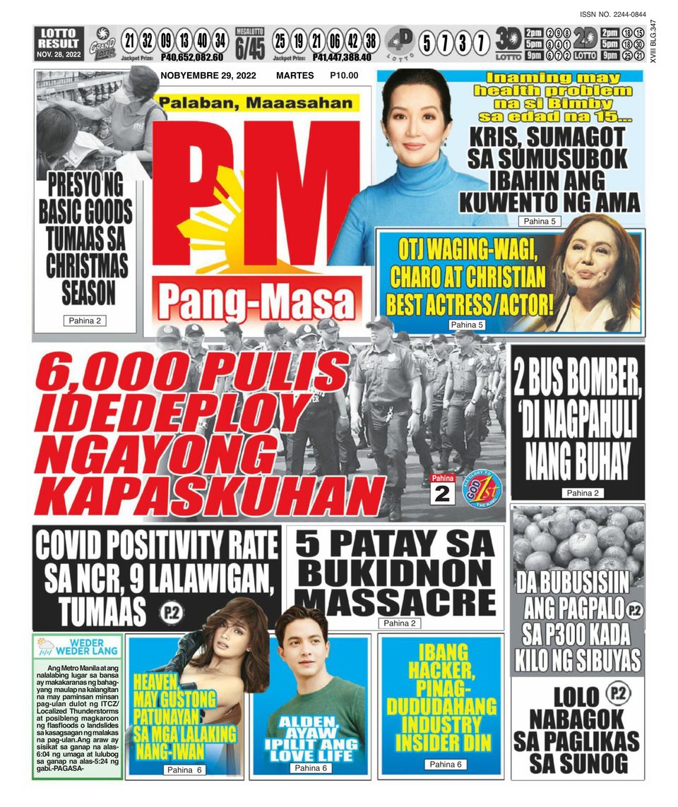 Pang Masa-November 29, 2022 Newspaper - Get your Digital Subscription