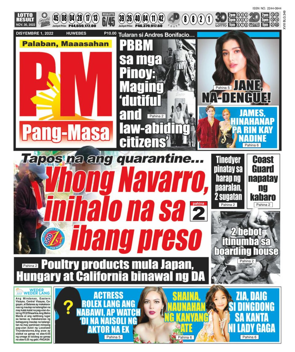 Pang Masa-December 01, 2022 Newspaper - Get your Digital Subscription