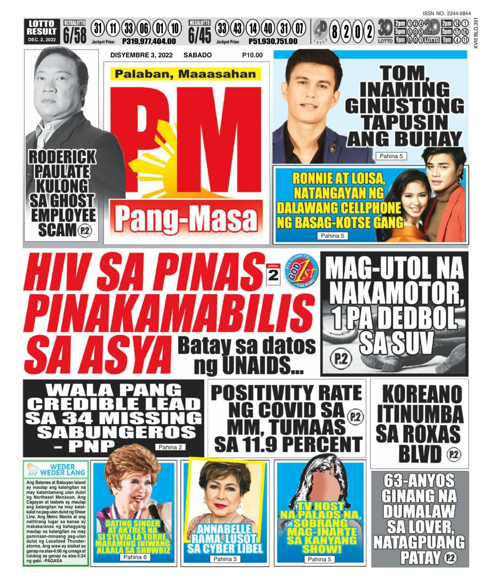 Pang Masa-December 03, 2022 Newspaper - Get your Digital Subscription