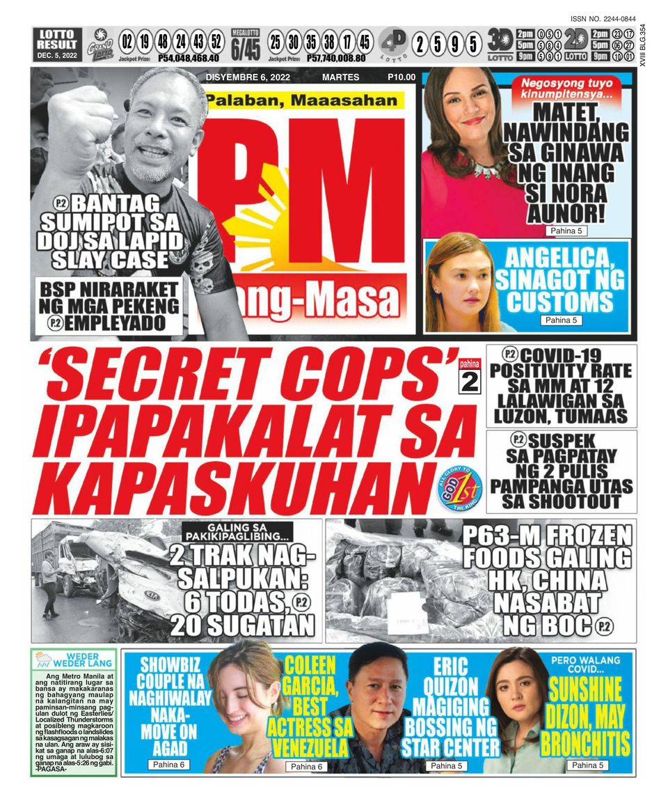 Pang Masa-December 06, 2022 Newspaper - Get your Digital Subscription