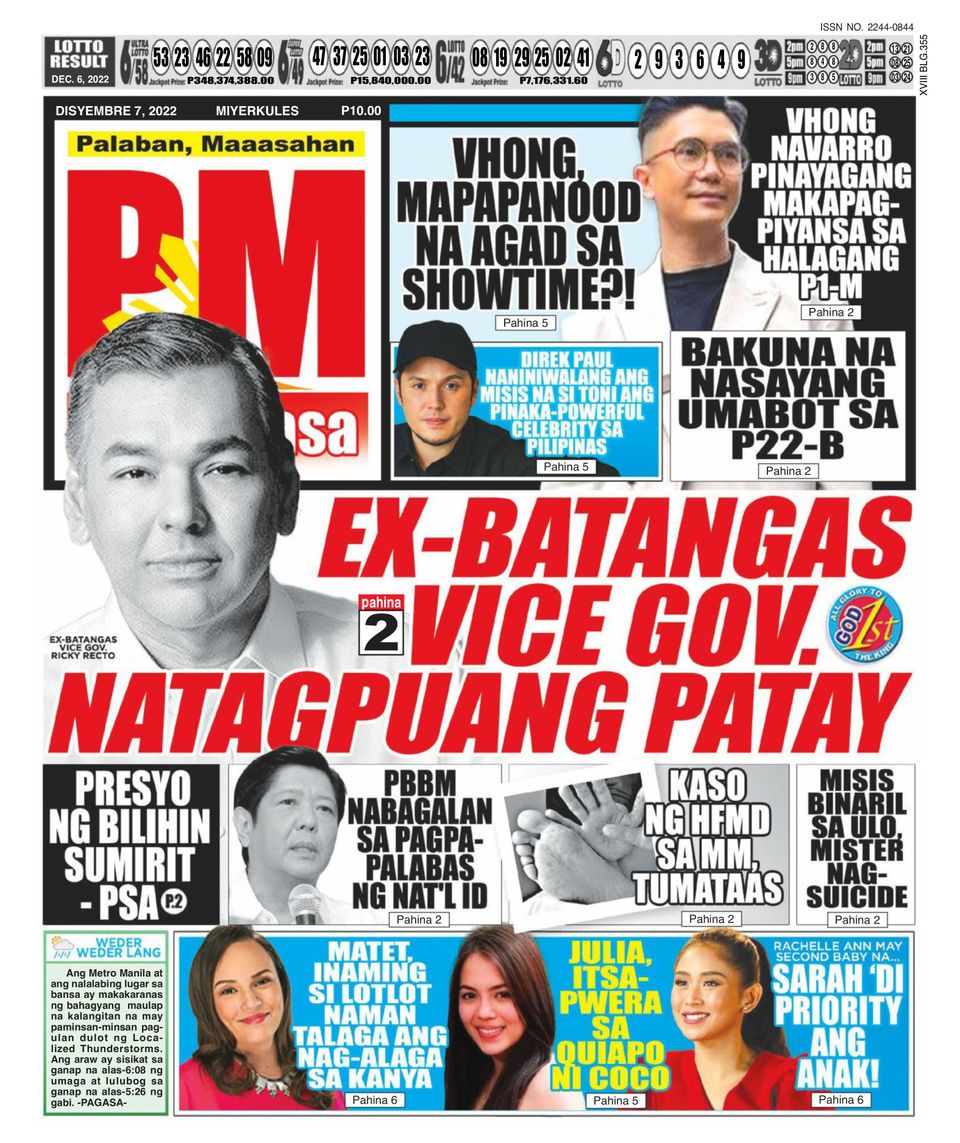 Pang Masa-December 07, 2022 Newspaper - Get your Digital Subscription