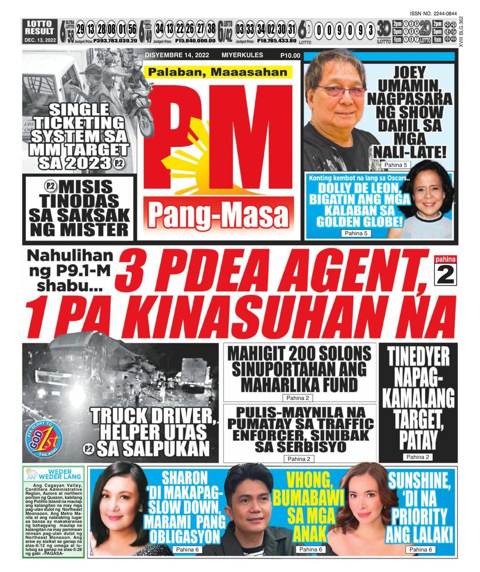 Pang Masa-December 14, 2022 Newspaper - Get your Digital Subscription