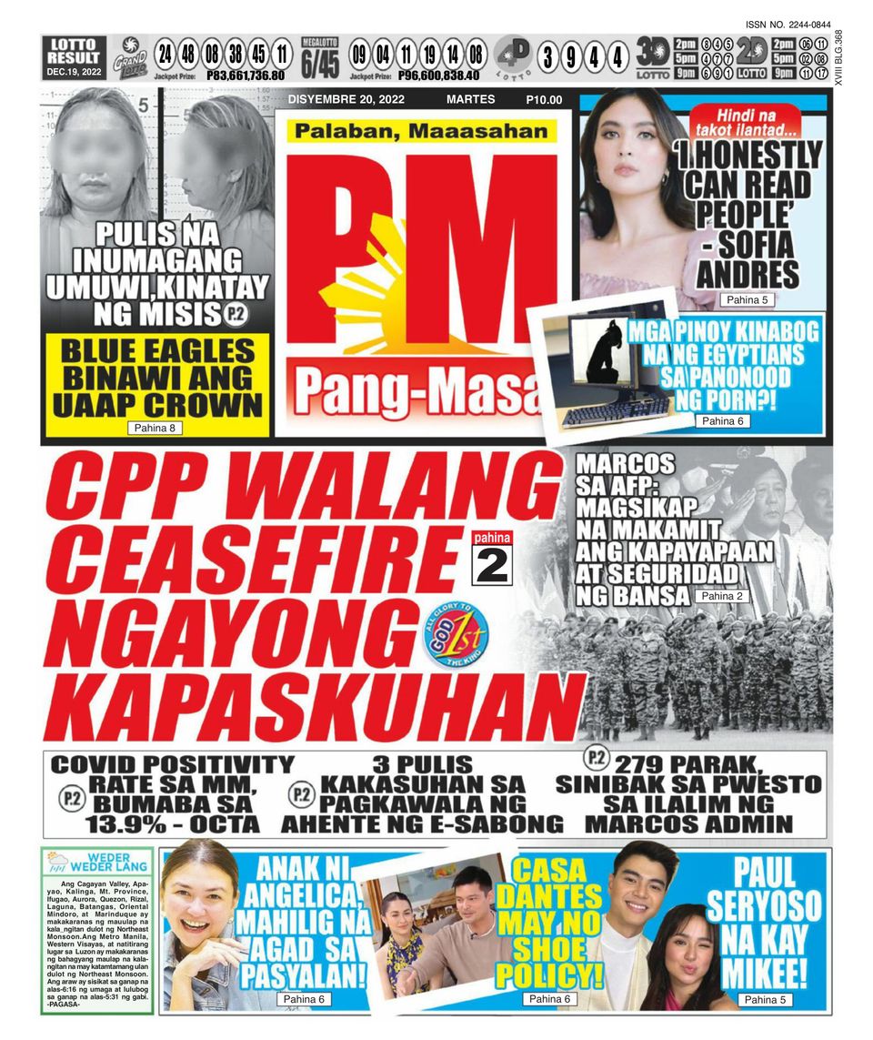 Pang Masa-December 20, 2022 Newspaper - Get your Digital Subscription