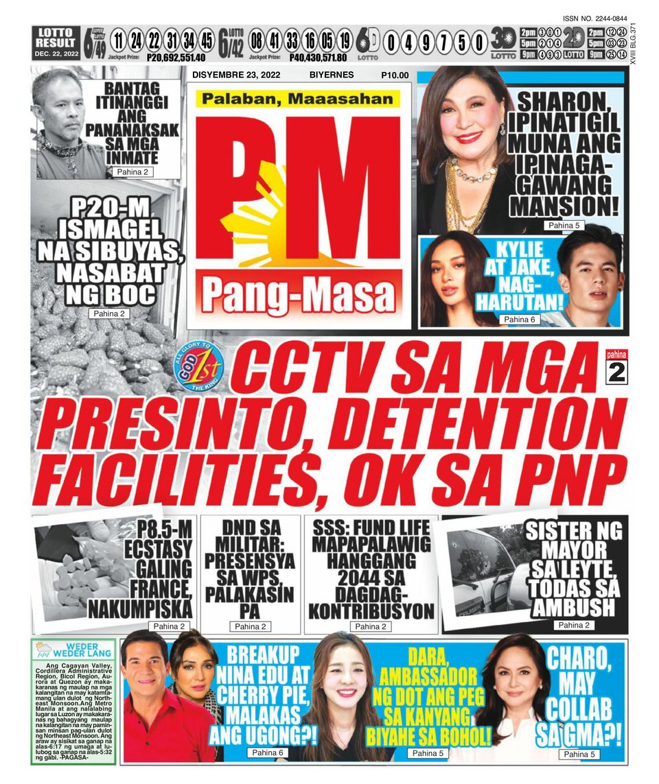 Pang Masa-December 23, 2022 Newspaper - Get your Digital Subscription