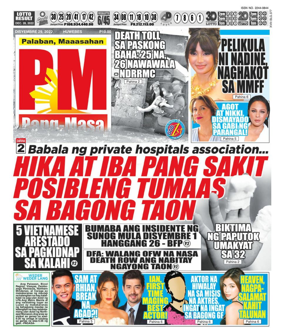 Pang Masa-December 29, 2022 Newspaper - Get your Digital Subscription