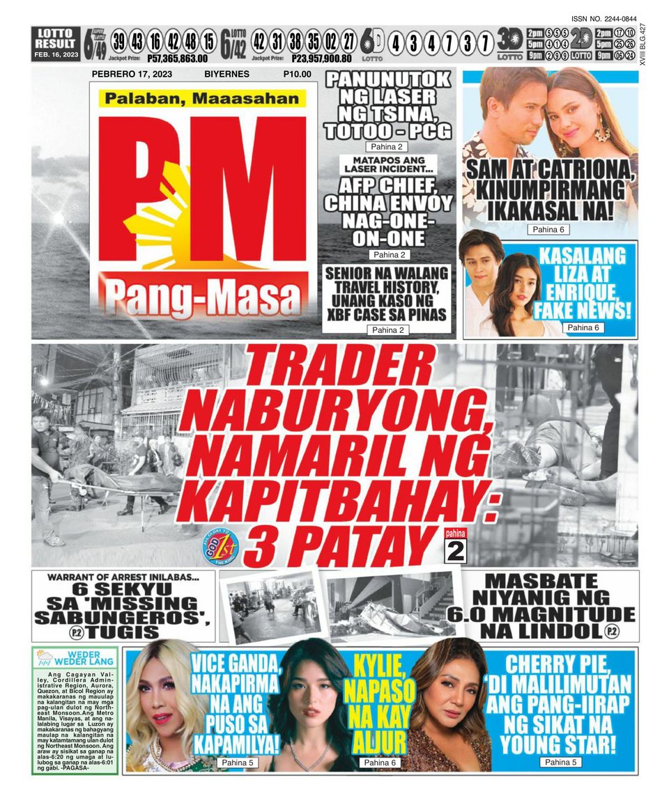 Get digital access to Pang Masa - February 17, 2023 issue | Magzter.com