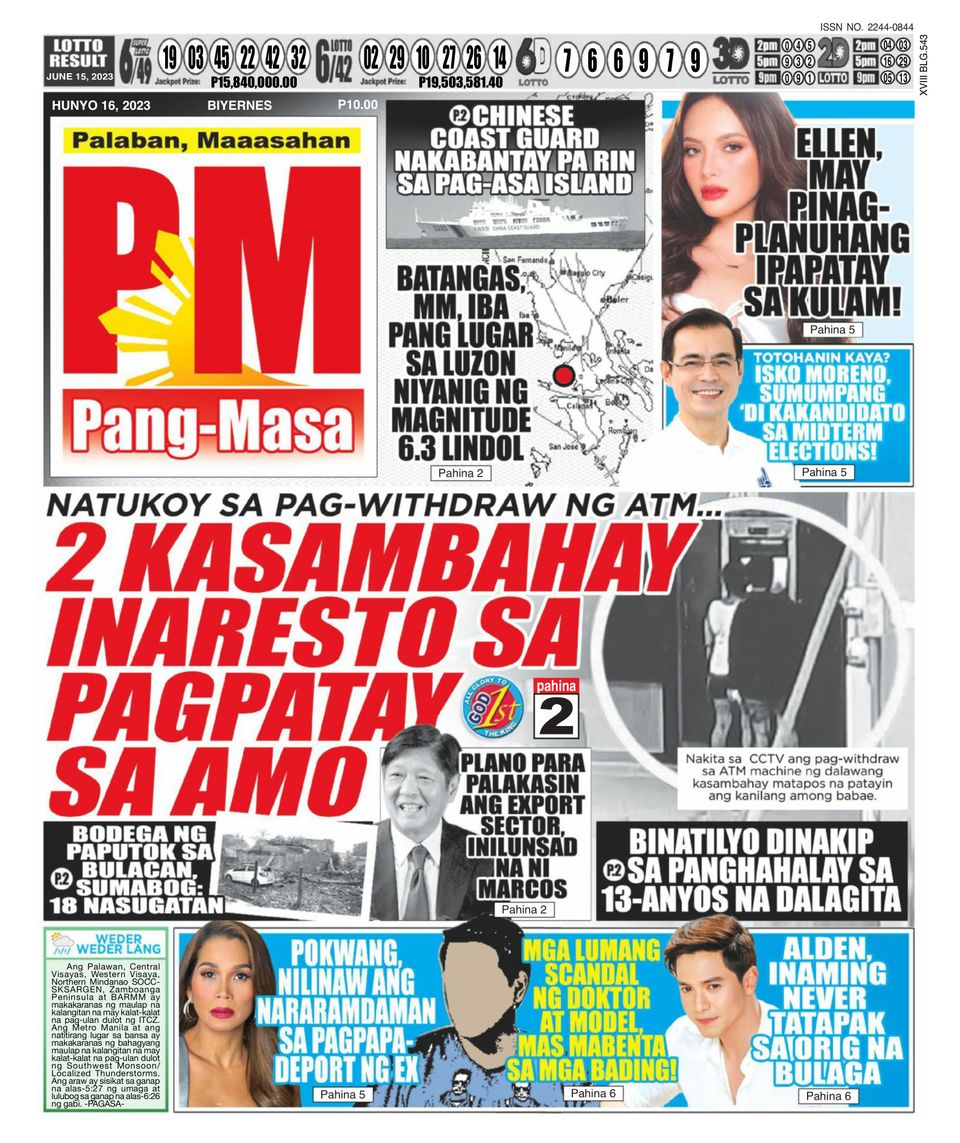 Get digital access to Pang Masa - June 16, 2023 issue | Magzter.com