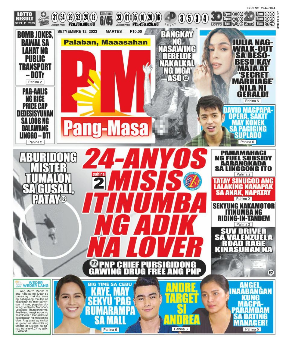 Get digital access to Pang Masa - September 12, 2023 issue | Magzter.com