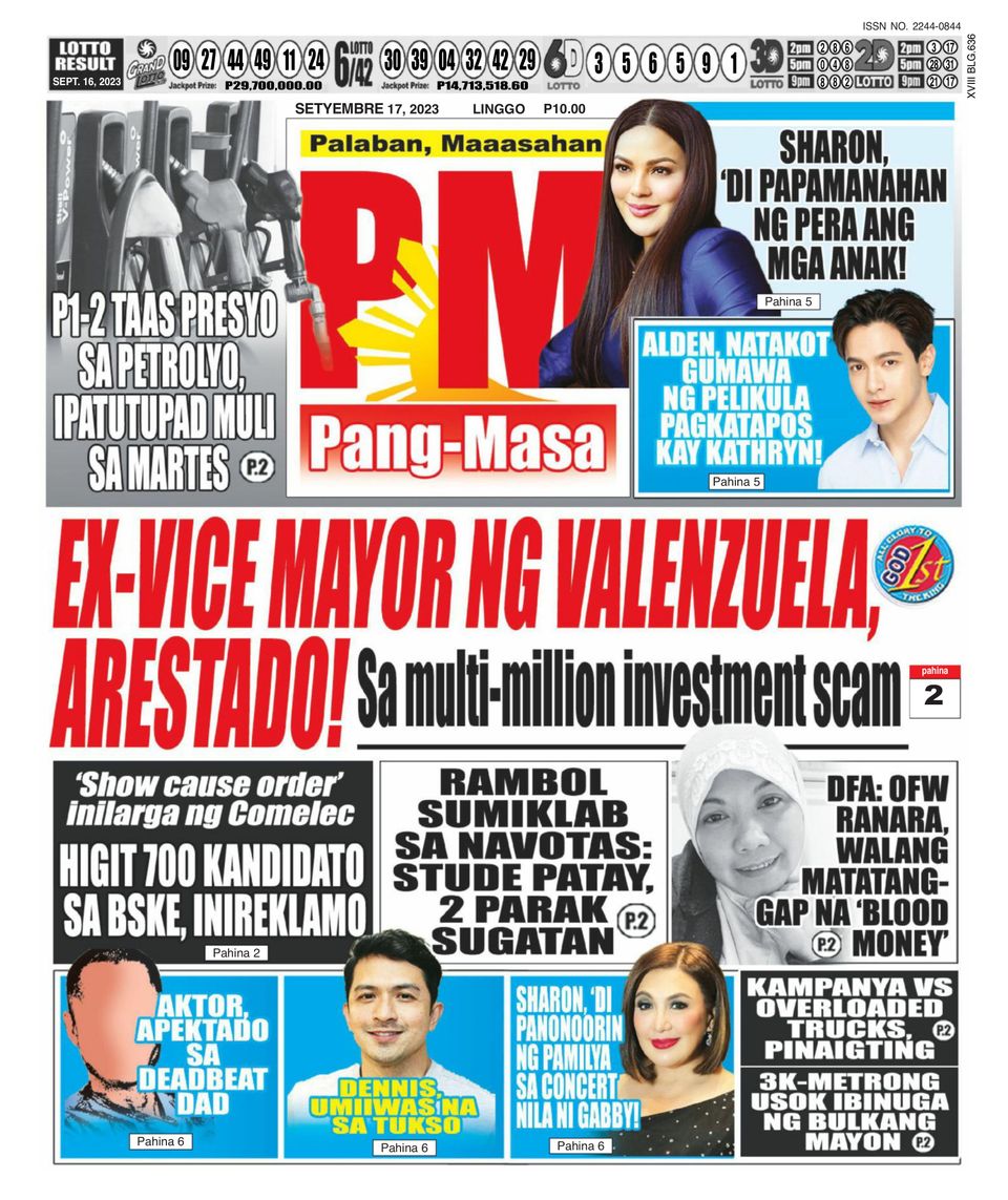 Get digital access to Pang Masa - September 17, 2023 issue | Magzter.com