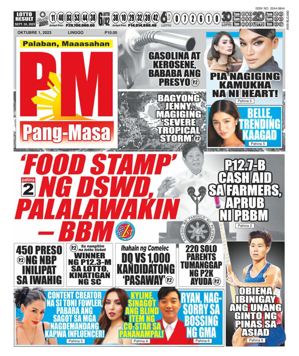 Get digital access to Pang Masa - October 01, 2023 issue | Magzter.com