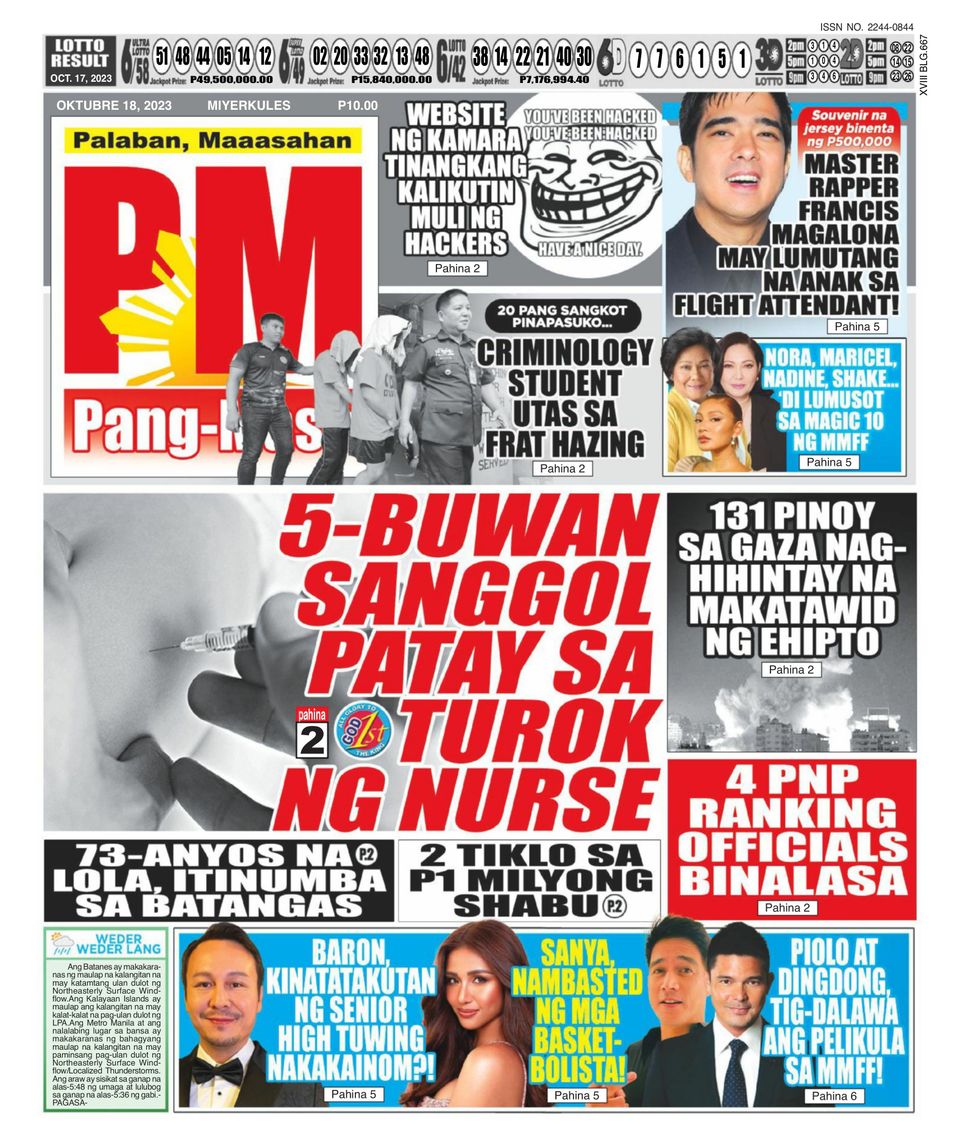Get digital access to Pang Masa - October 18, 2023 issue | Magzter.com