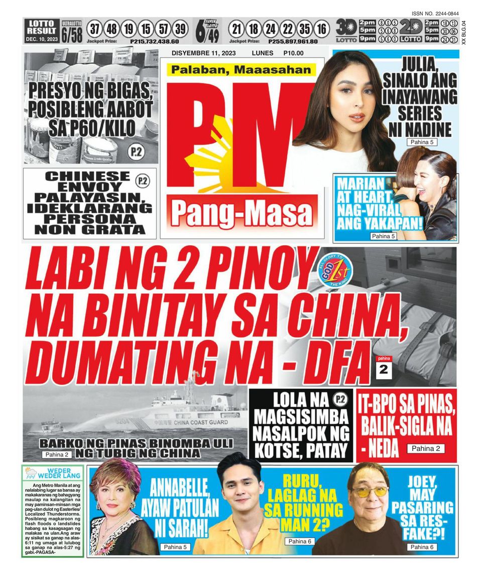 Get digital access to Pang Masa - December 11, 2023 issue | Magzter.com