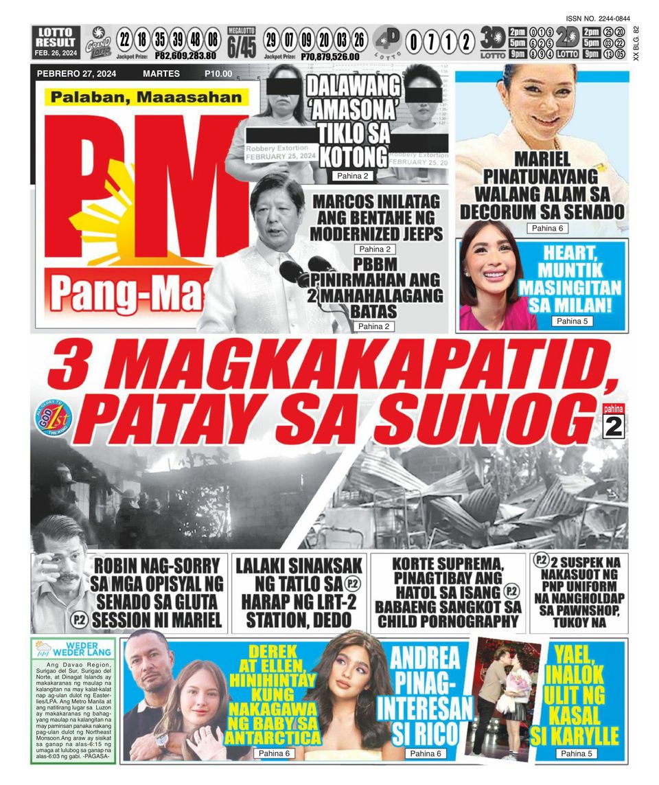 Get digital access to Pang Masa - February 27, 2024 issue | Magzter.com