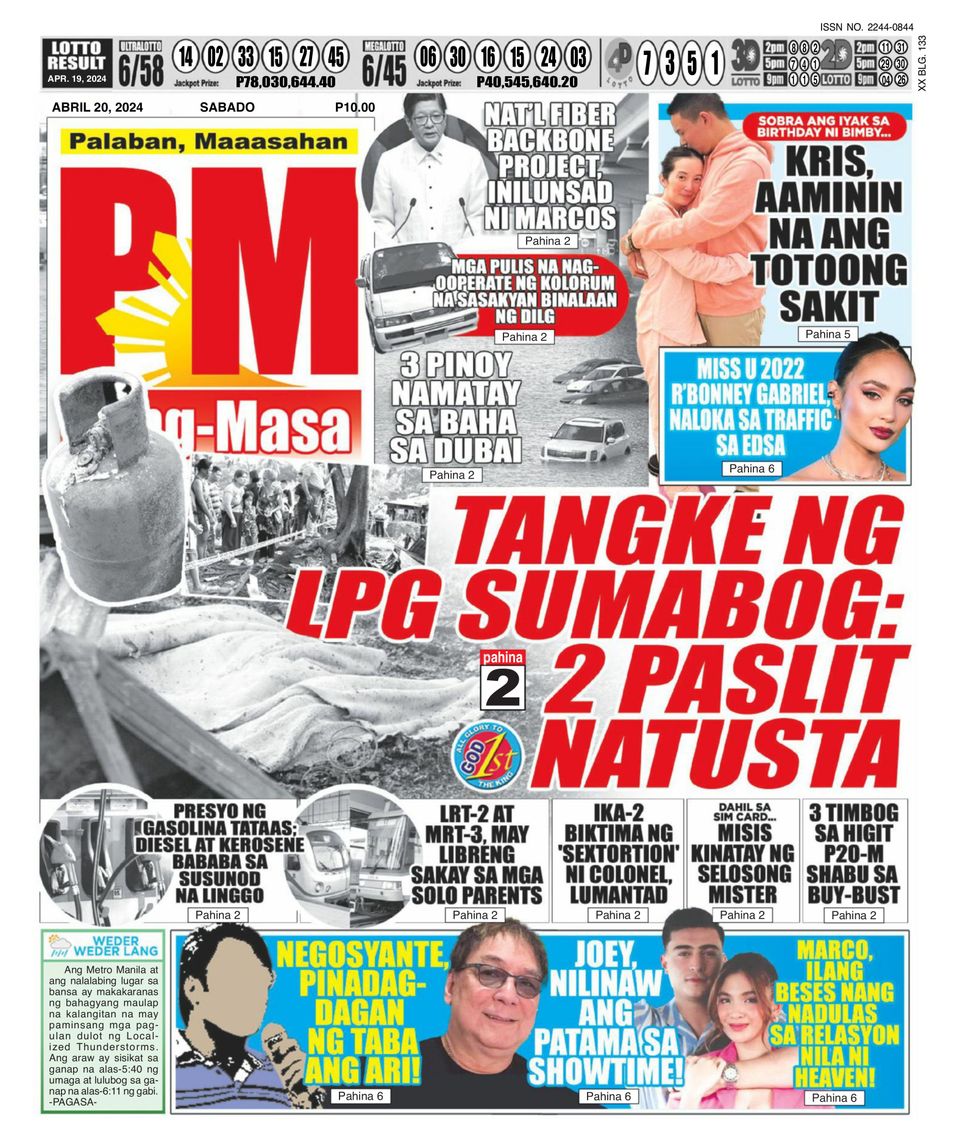 Get digital access to Pang Masa - April 20, 2024 issue | Magzter.com