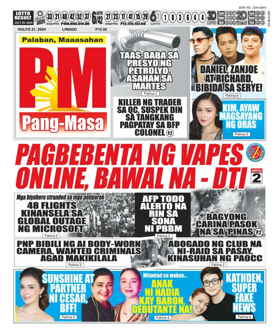 Get digital access to Pang Masa - July 21, 2024 issue | Magzter.com