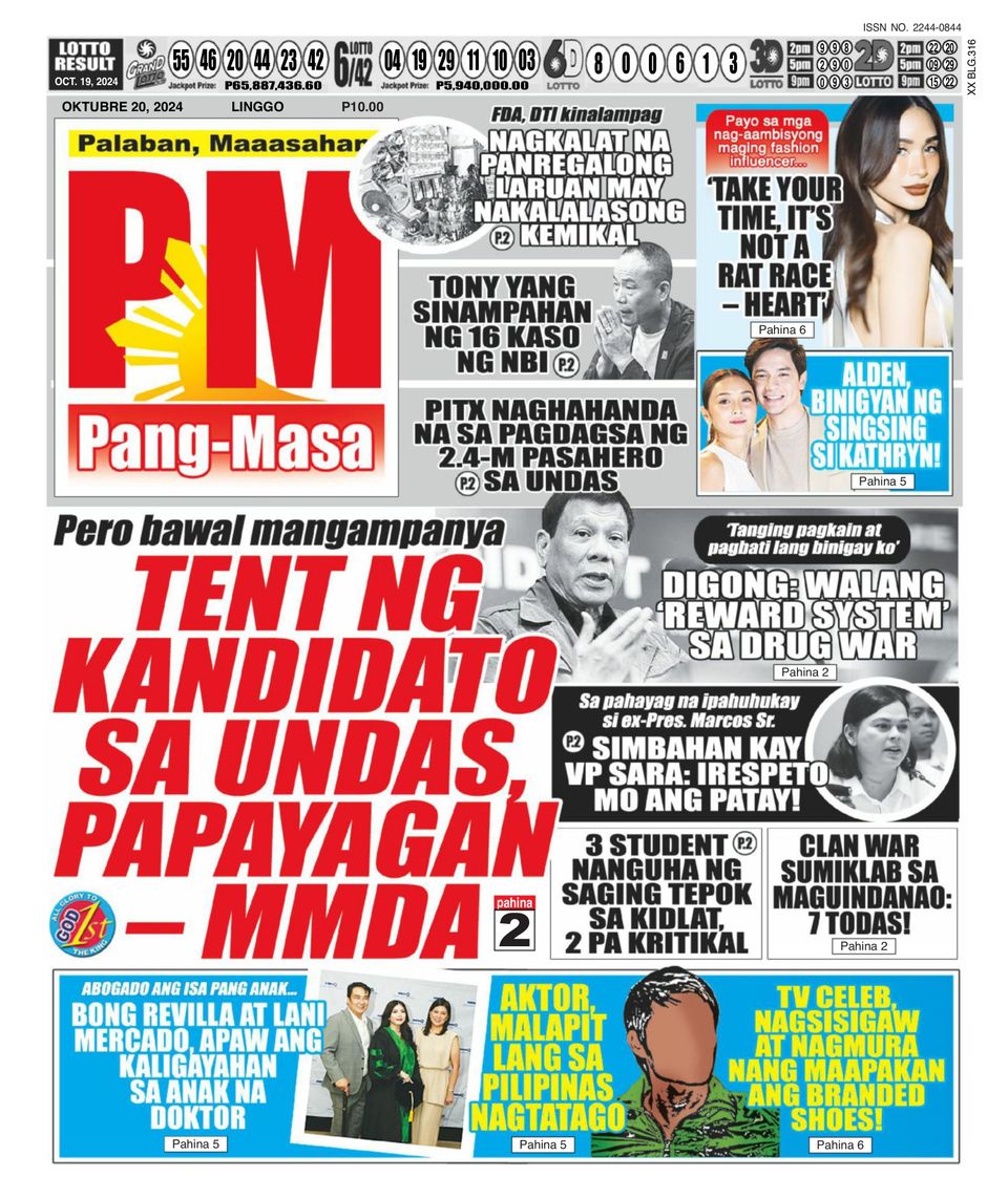 Get digital access to Pang Masa - October 20, 2024 issue | Magzter.com