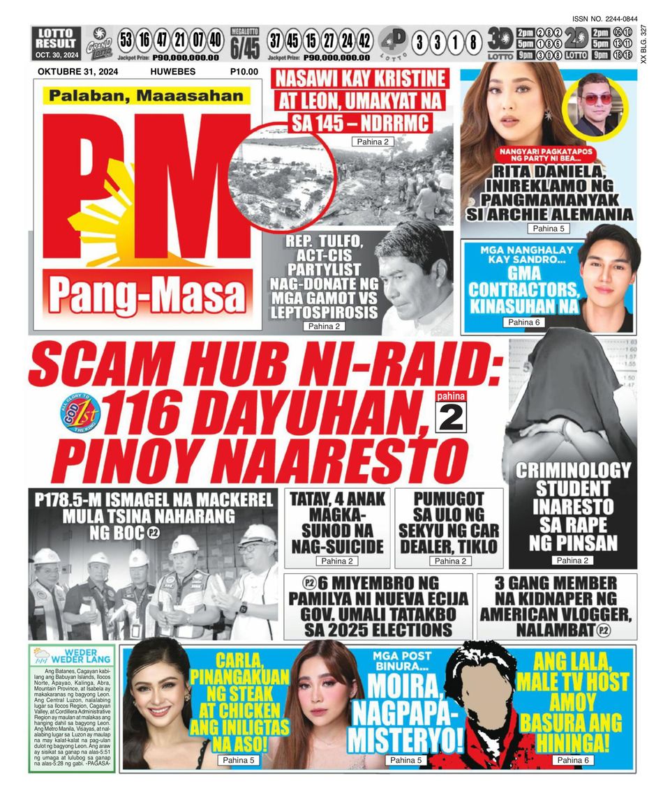 Get digital access to Pang Masa - October 31, 2024 issue | Magzter.com