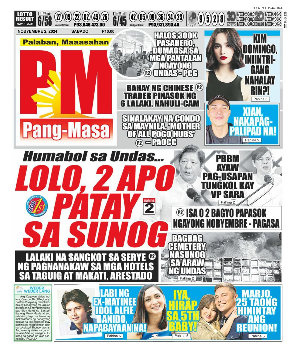 Get digital access to Pang Masa - November 02, 2024 issue | Magzter.com
