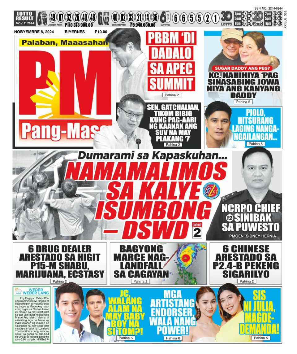 Get digital access to Pang Masa - November 08, 2024 issue | Magzter.com