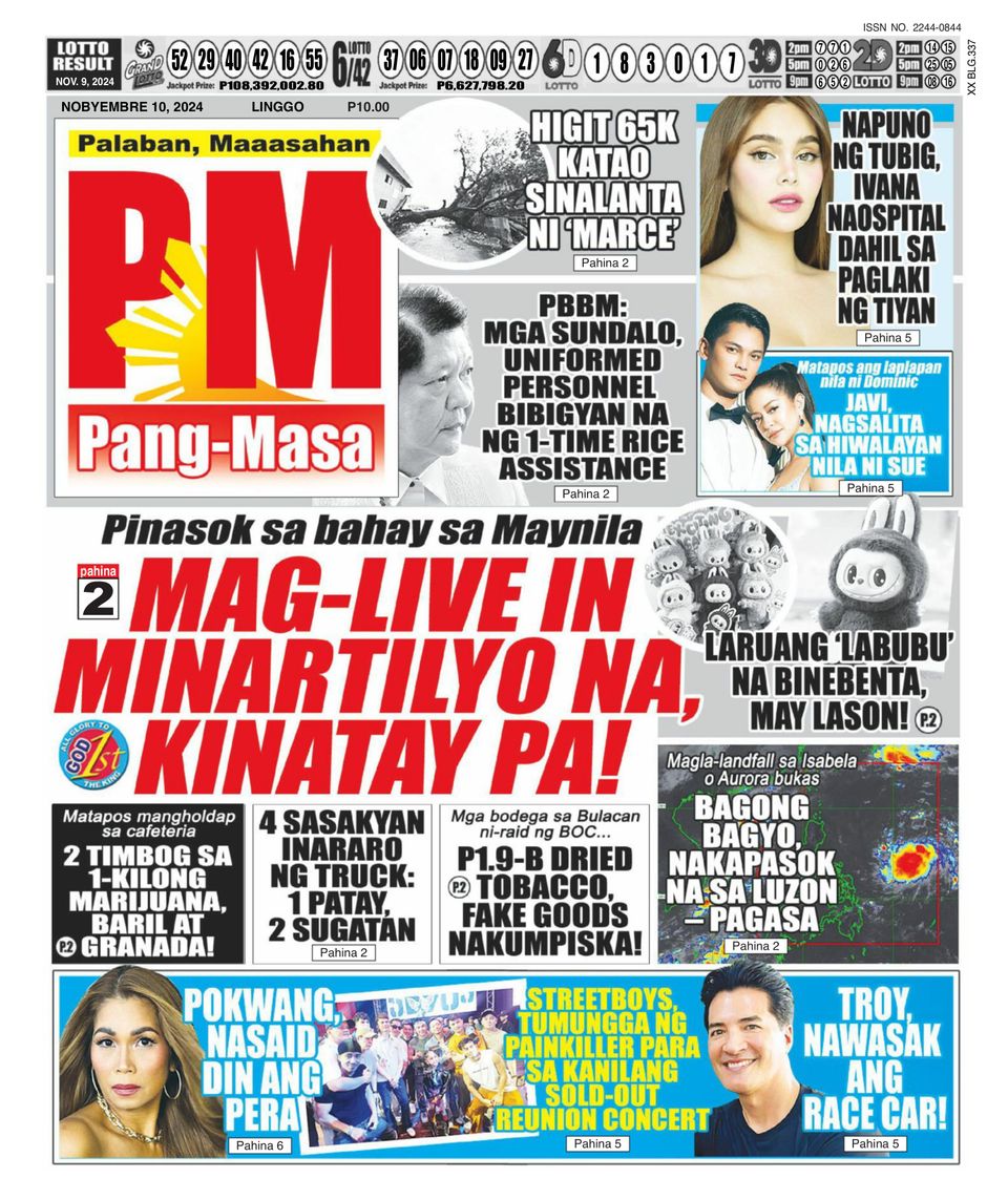 Get digital access to Pang Masa - November 10, 2024 issue | Magzter.com