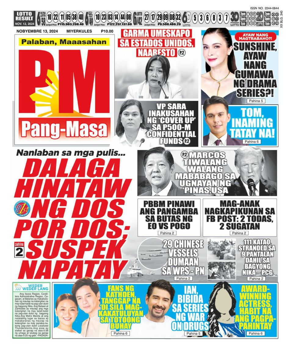 Get digital access to Pang Masa - November 13, 2024 issue | Magzter.com
