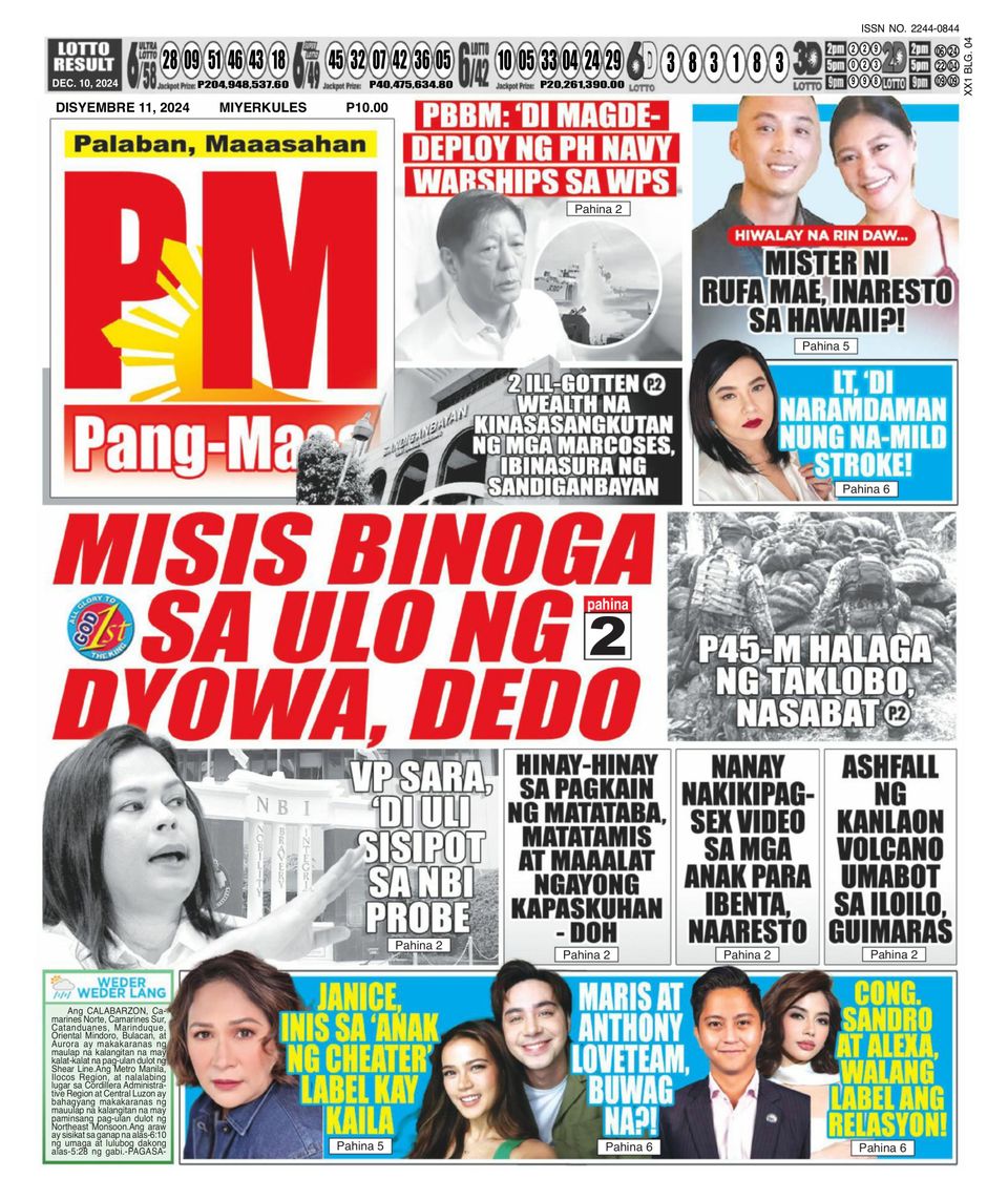 Get digital access to Pang Masa - December 11, 2024 issue | Magzter.com
