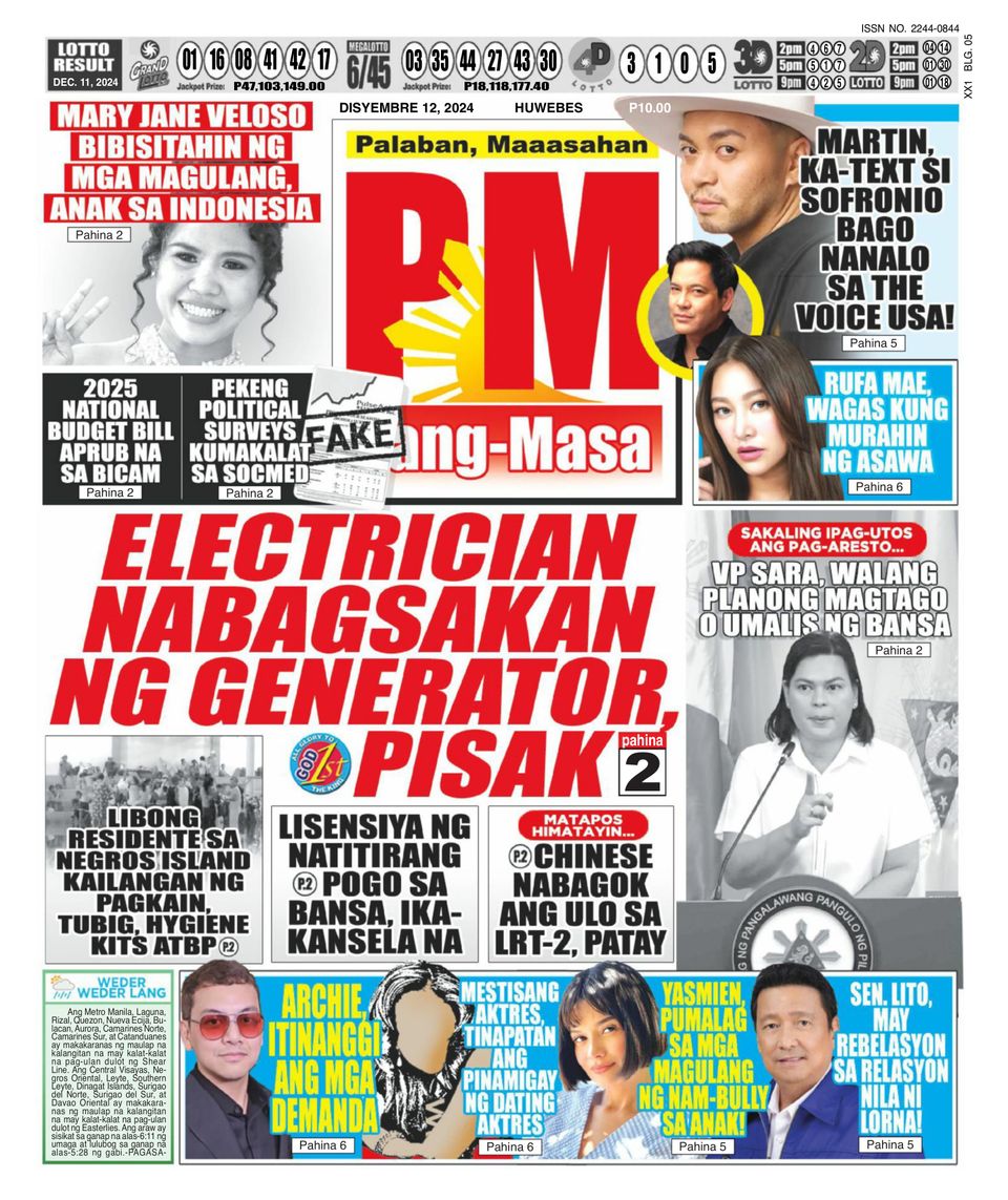 Get digital access to Pang Masa - December 12, 2024 issue | Magzter.com