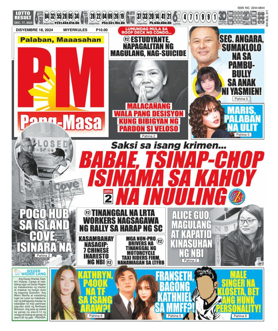 Get digital access to Pang Masa - December 18, 2024 issue | Magzter.com