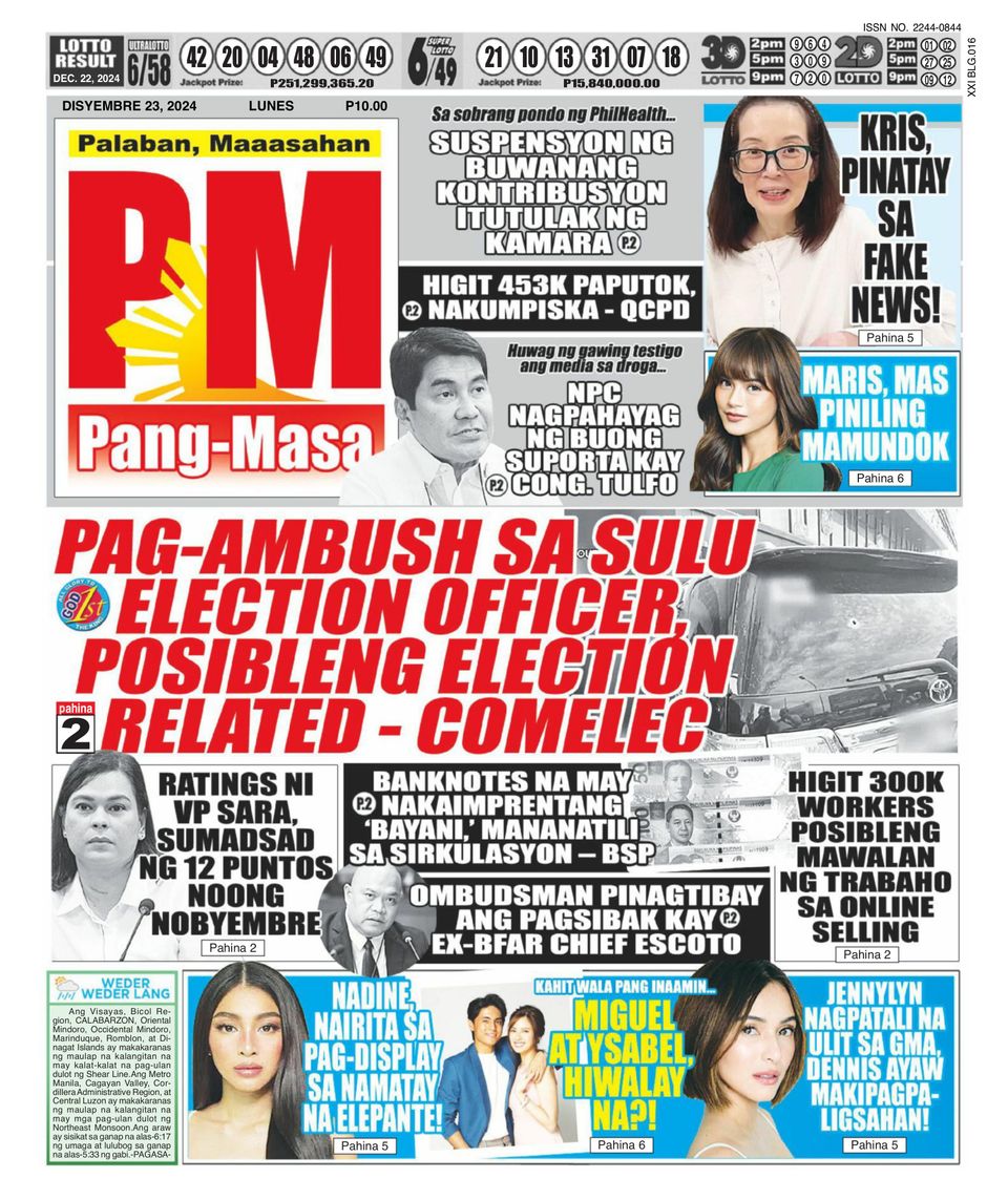 Get digital access to Pang Masa - December 23, 2024 issue | Magzter.com